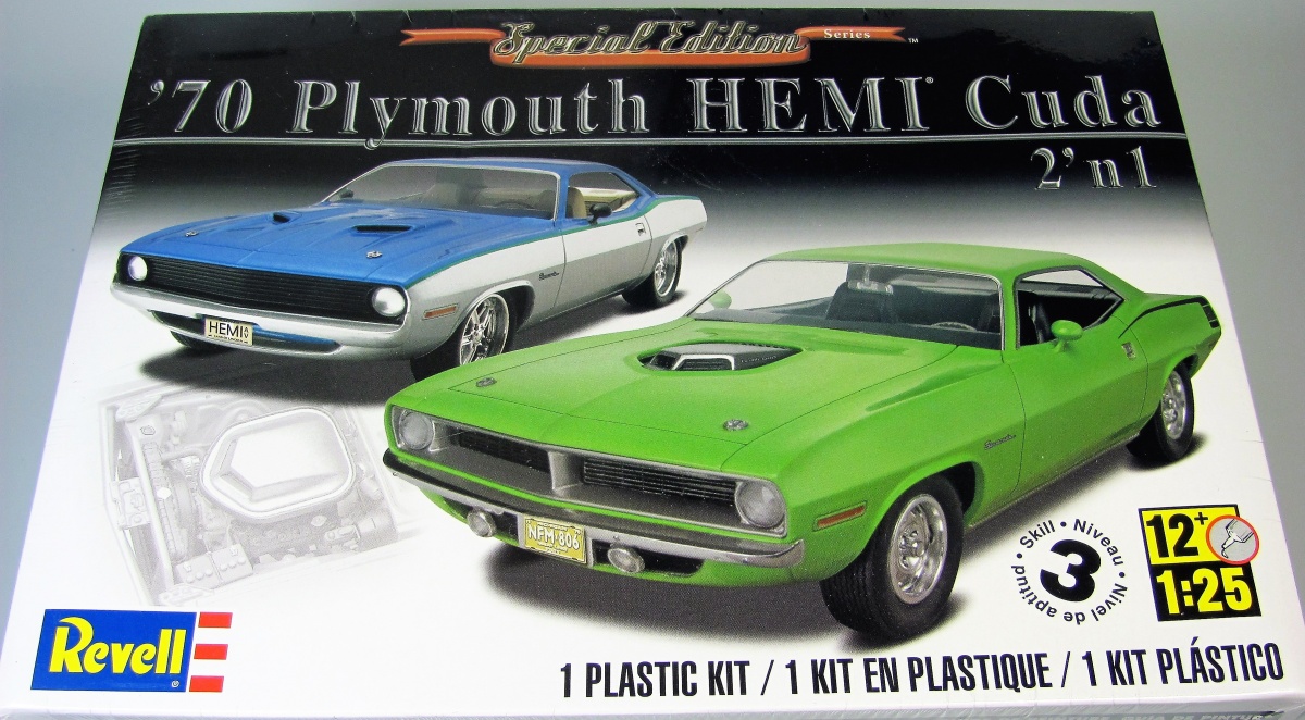 '70 Plymouth HEMI Cuda 2 'n 1 (1:25) Plastic ModelKit MONOGRAM 4268 ...