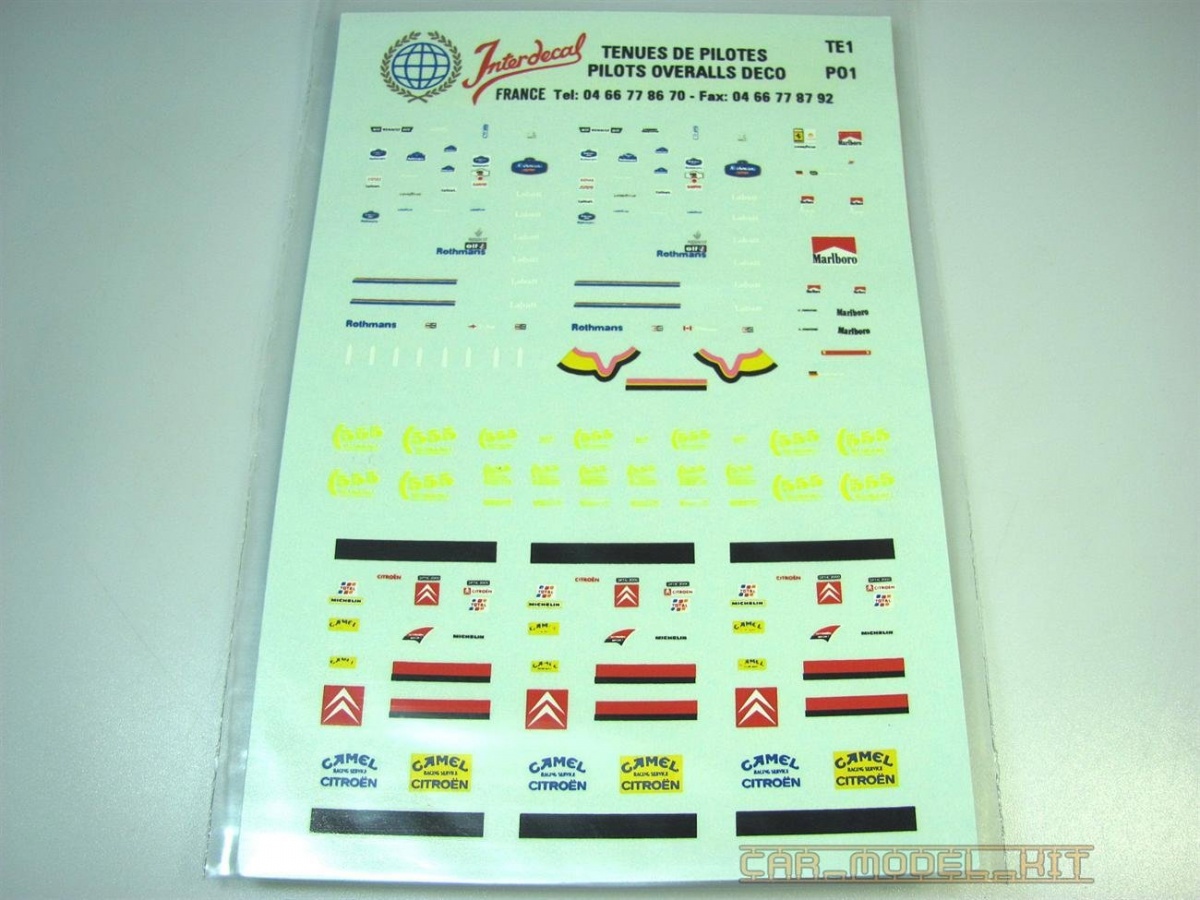 Pilots overalls deco, decals - Renaissance | Car-model-kit.com