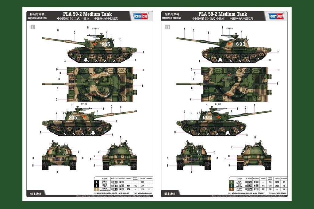PLA 59-2 Medium Tank 1/35 - Hobby Boss | Car-model-kit.com