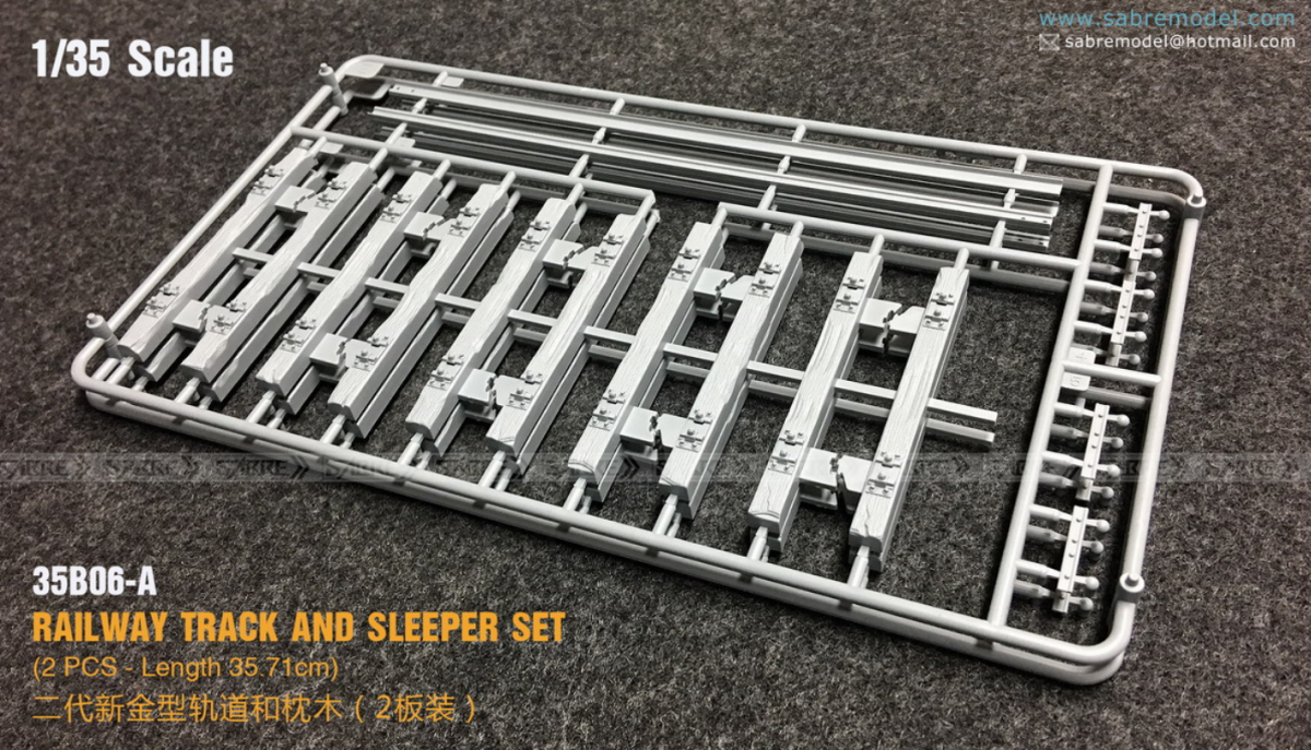 Railway Track & Sleeper Set (2 x 35,71 cm) 1/35 - Sabre Model | Car ...